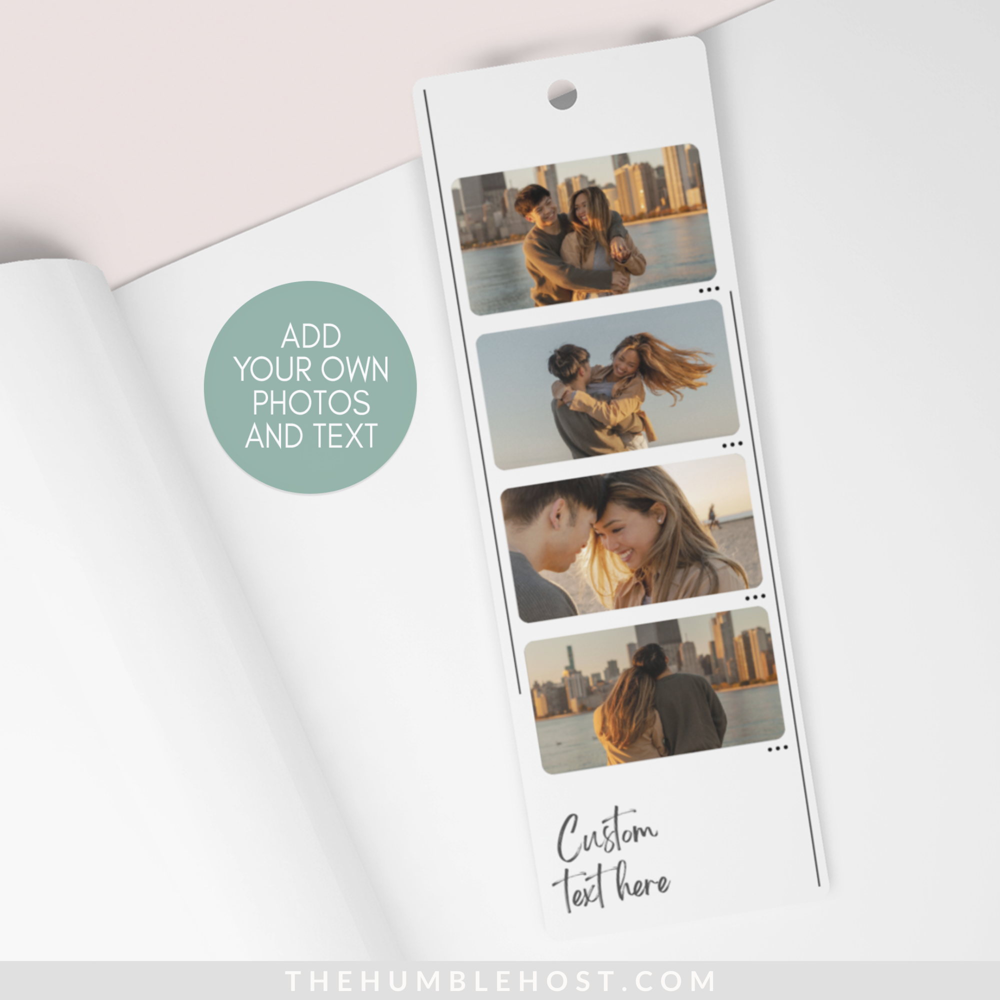 Custom Photo Bookmark Template | Photo Strip Printable Bookmark | Edit ...